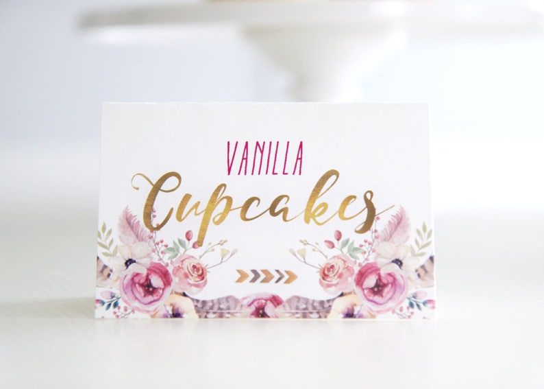 Printable Bohemian Floral Food Labels Food Tents Buffet - Etsy