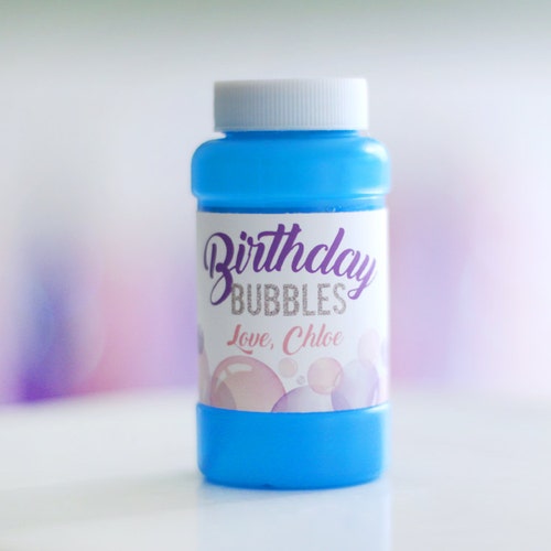 Bubbles Birthday Party Bubble Waterbottle Labels Bubble - Etsy