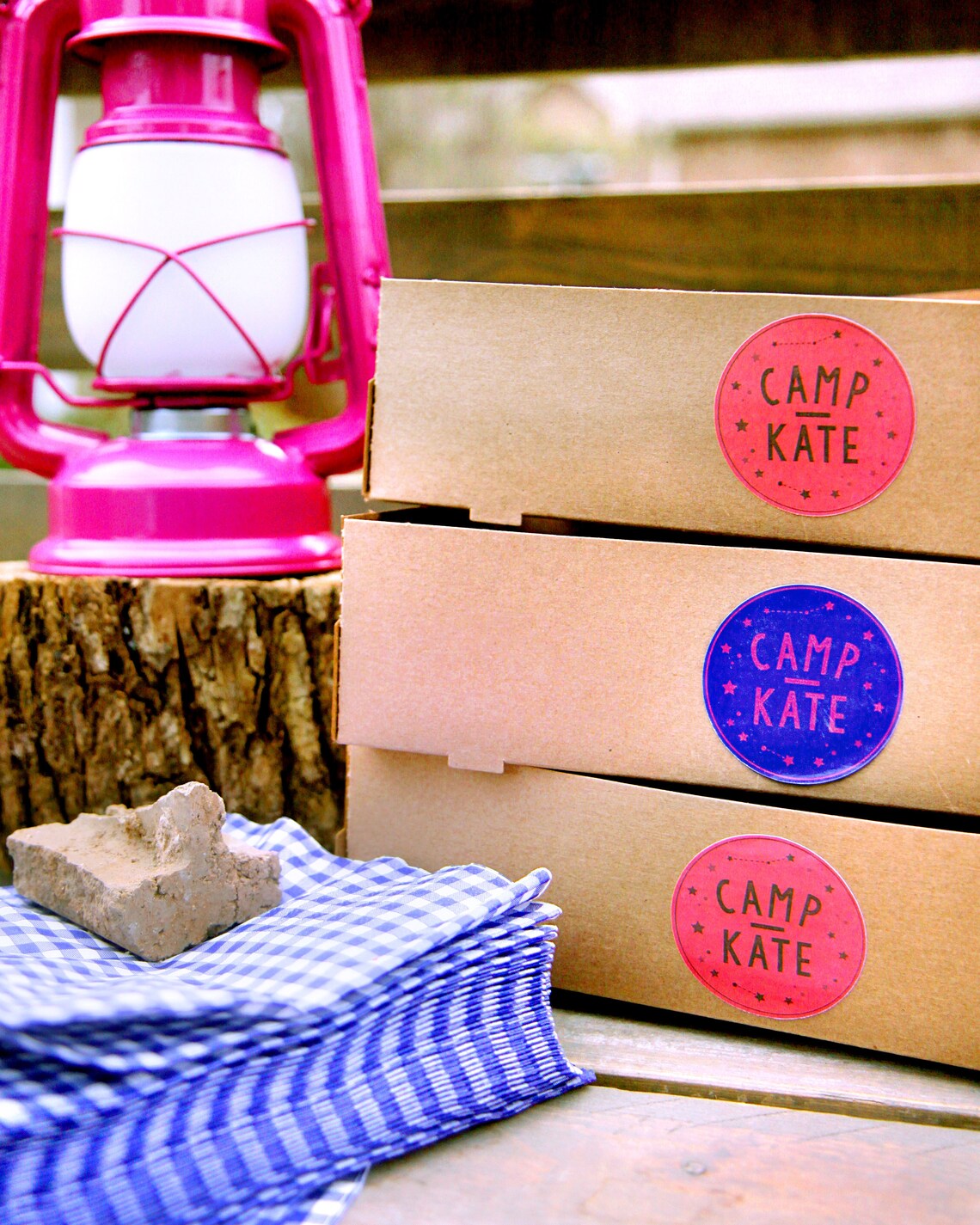 Camping Party Stickers Camp Party Labels Circle Tags | Etsy