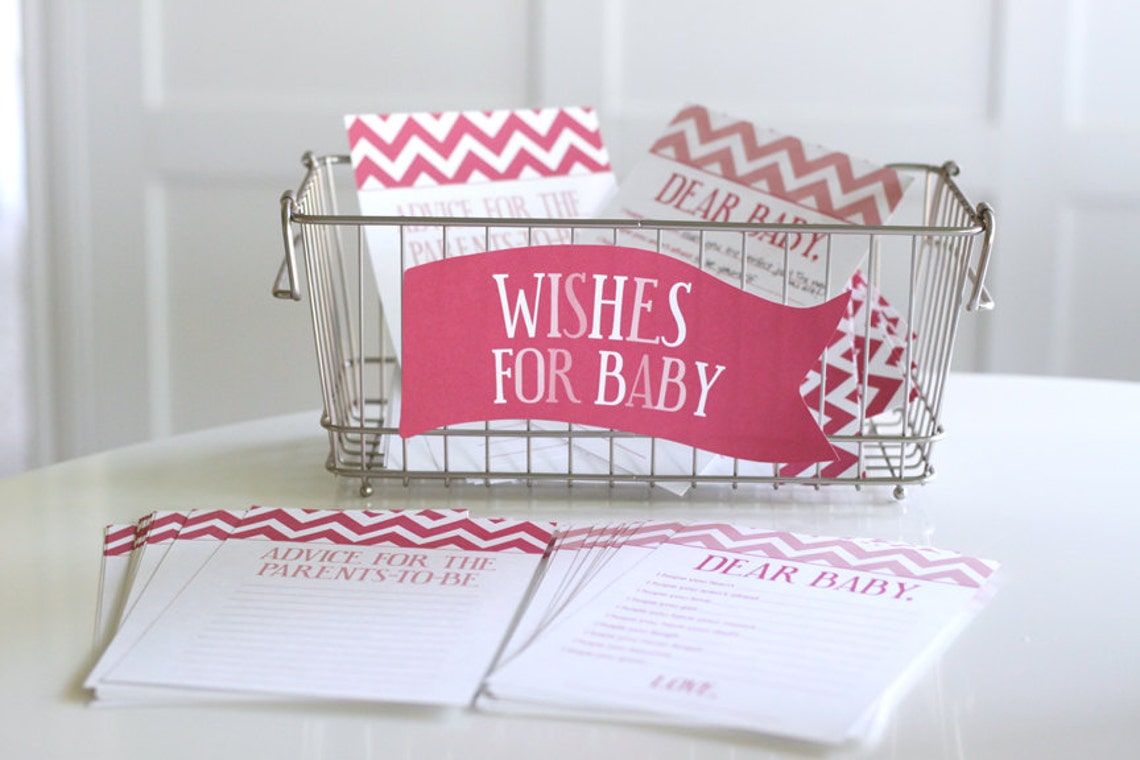 Printable Baby Shower Sheets Chevron Wishes for Baby - Etsy