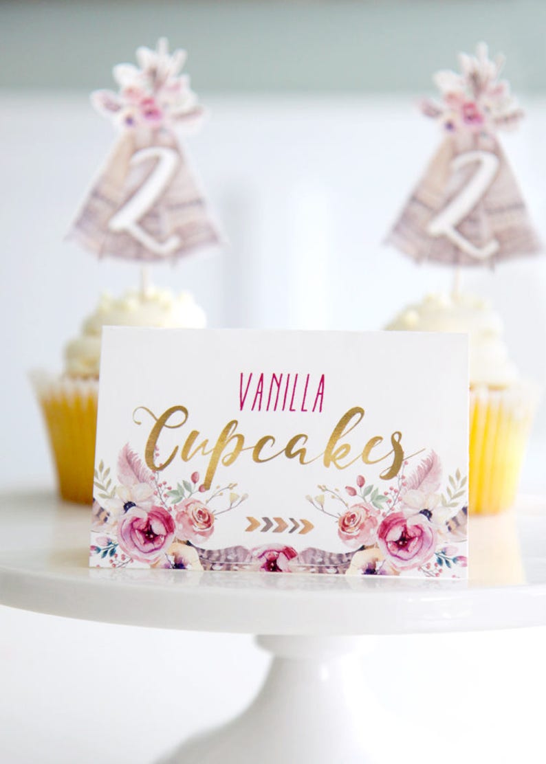 Printable Bohemian Floral Food Labels Food Tents Buffet - Etsy