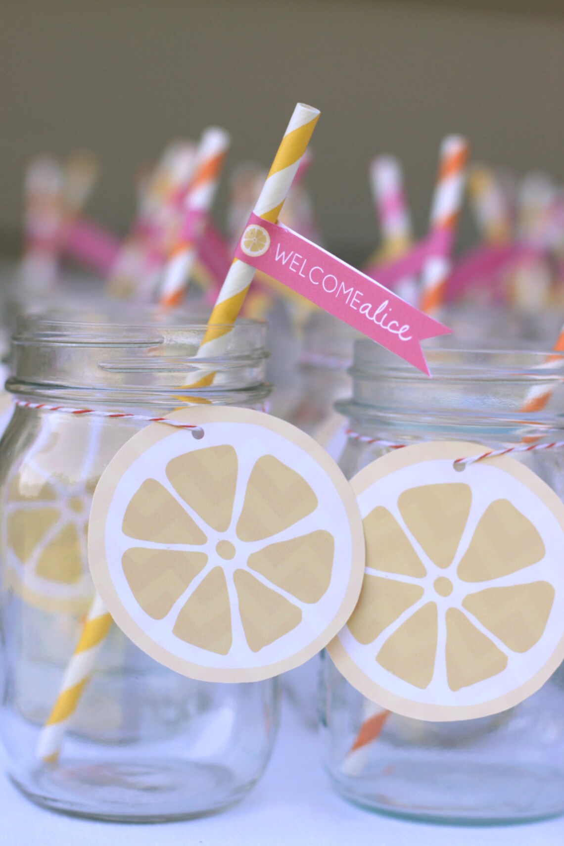 Printable Straw Flags Drink Tag and Sign Set Sunshine and - Etsy