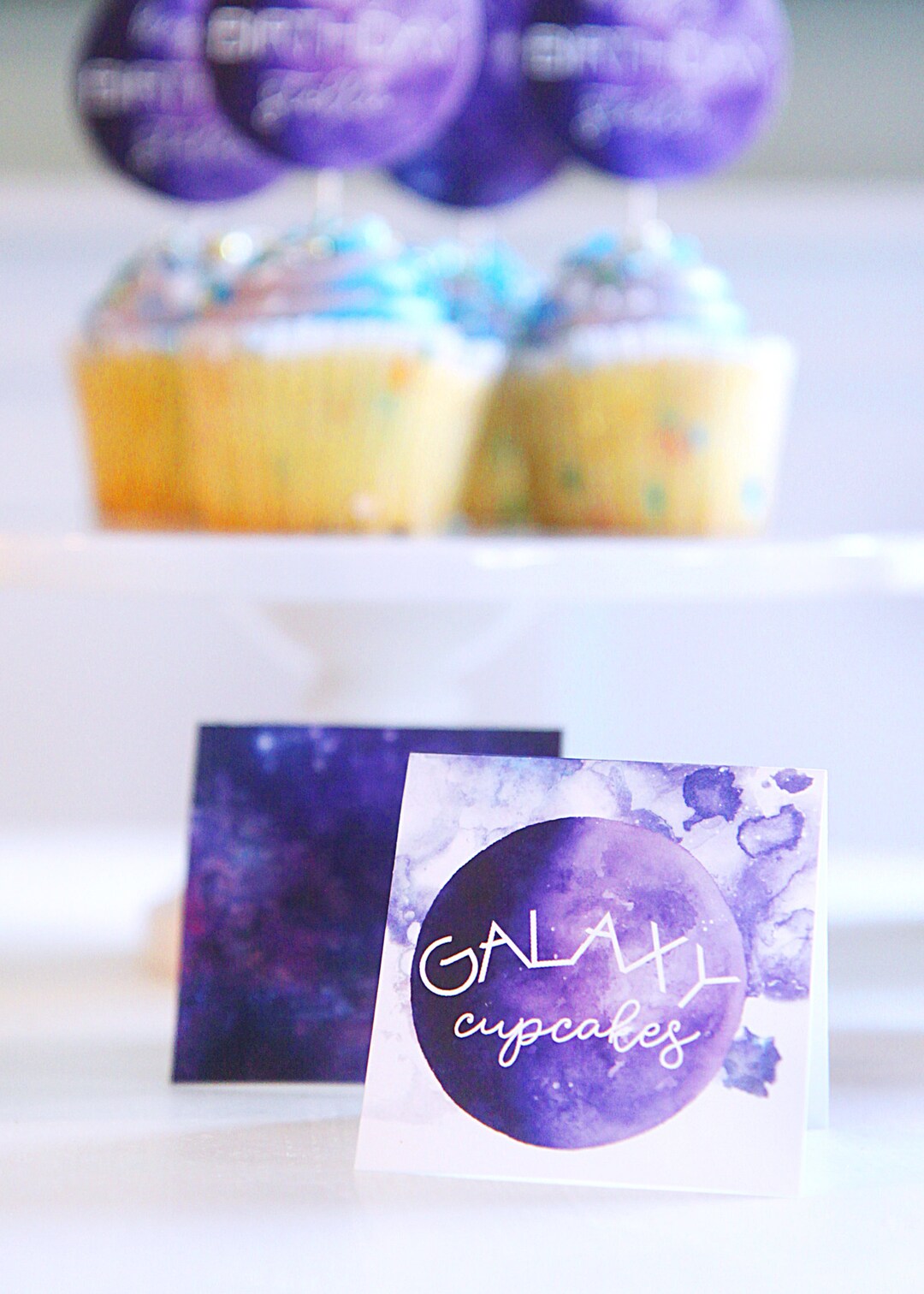 Printable Galaxy Birthday Party Food Labels Food Tents Buffet Cards Two ...