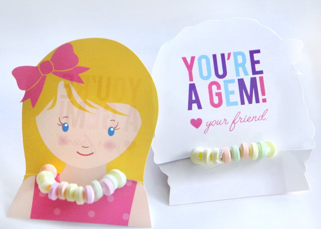 Printable Classroom Valentine Tags Valentines Day Candy Necklace Labels ...