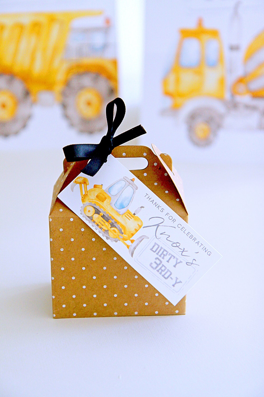 Construction Birthday Favor Tags Dirty 3rd-y Digger Construction Trucks ...