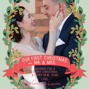 Printable Christmas Card First Married Christmas as Mr and Mrs ...