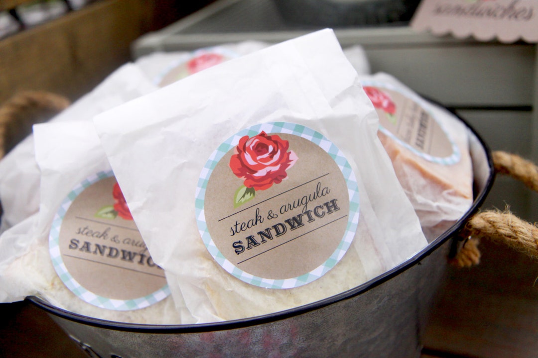 Printable Garden Party Circle Labels Picnic Party Farmers Market ...