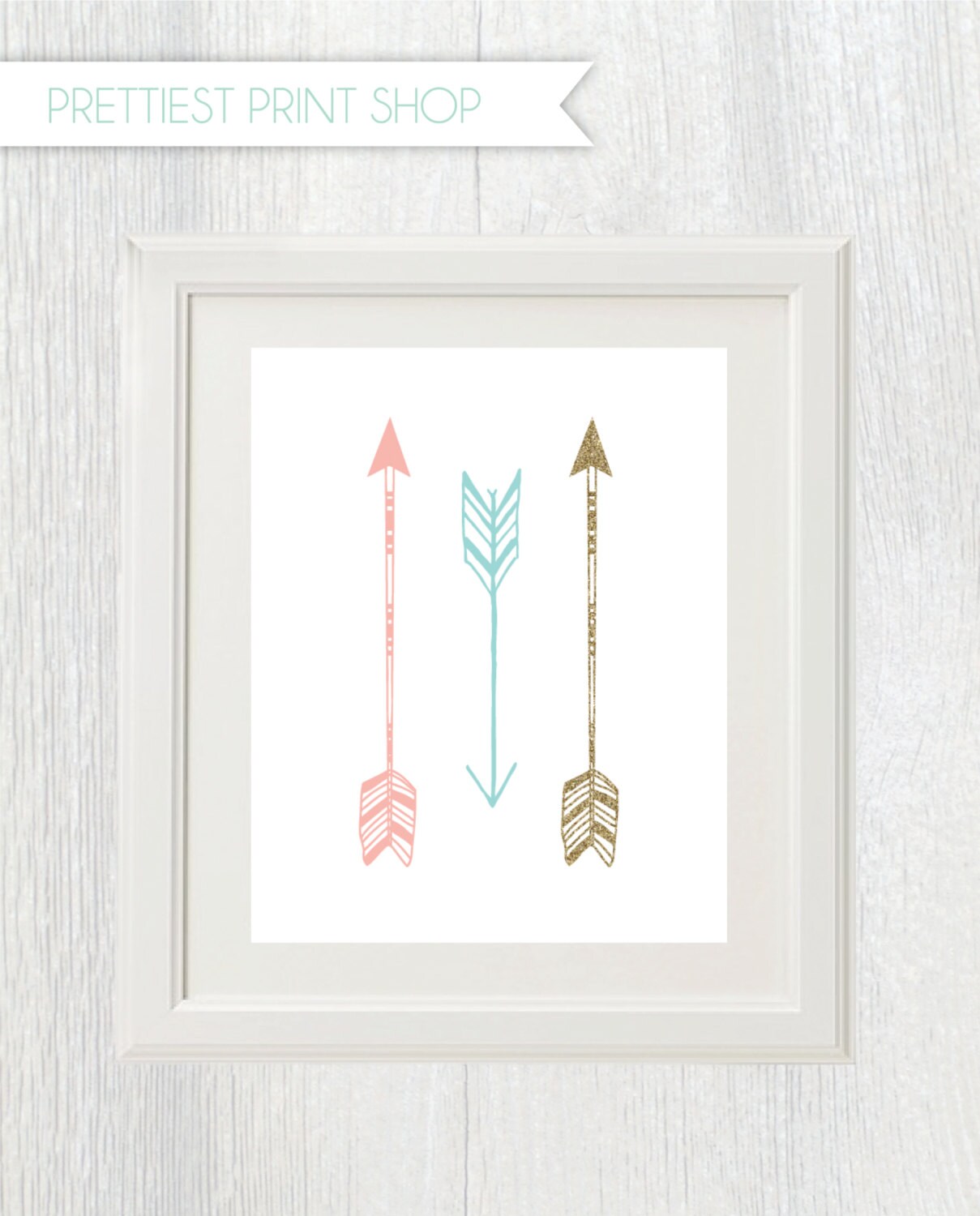 Printable girl nursery sign Three arrows Tribal Pink | Etsy