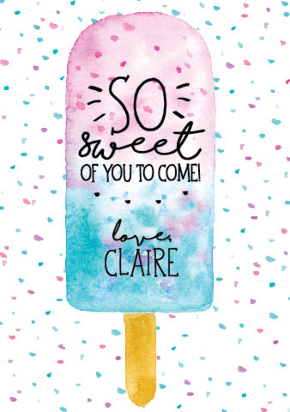Popsicle Favor Tags Thank You Tags Two Cool Ice Cream - Etsy