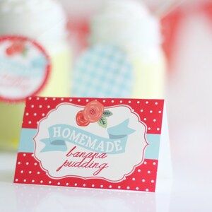 Printable Picnic Party Food Labels Party Favor Labels Food Tents Buffet ...