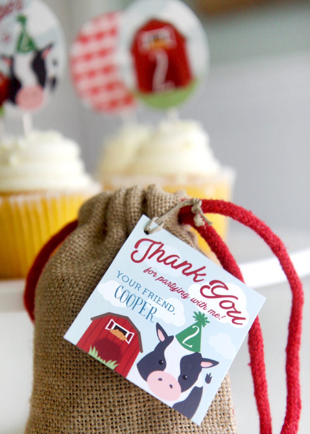 Farm Birthday Favor Tags Party Til the Cows Come Home Barnyard Birthday ...