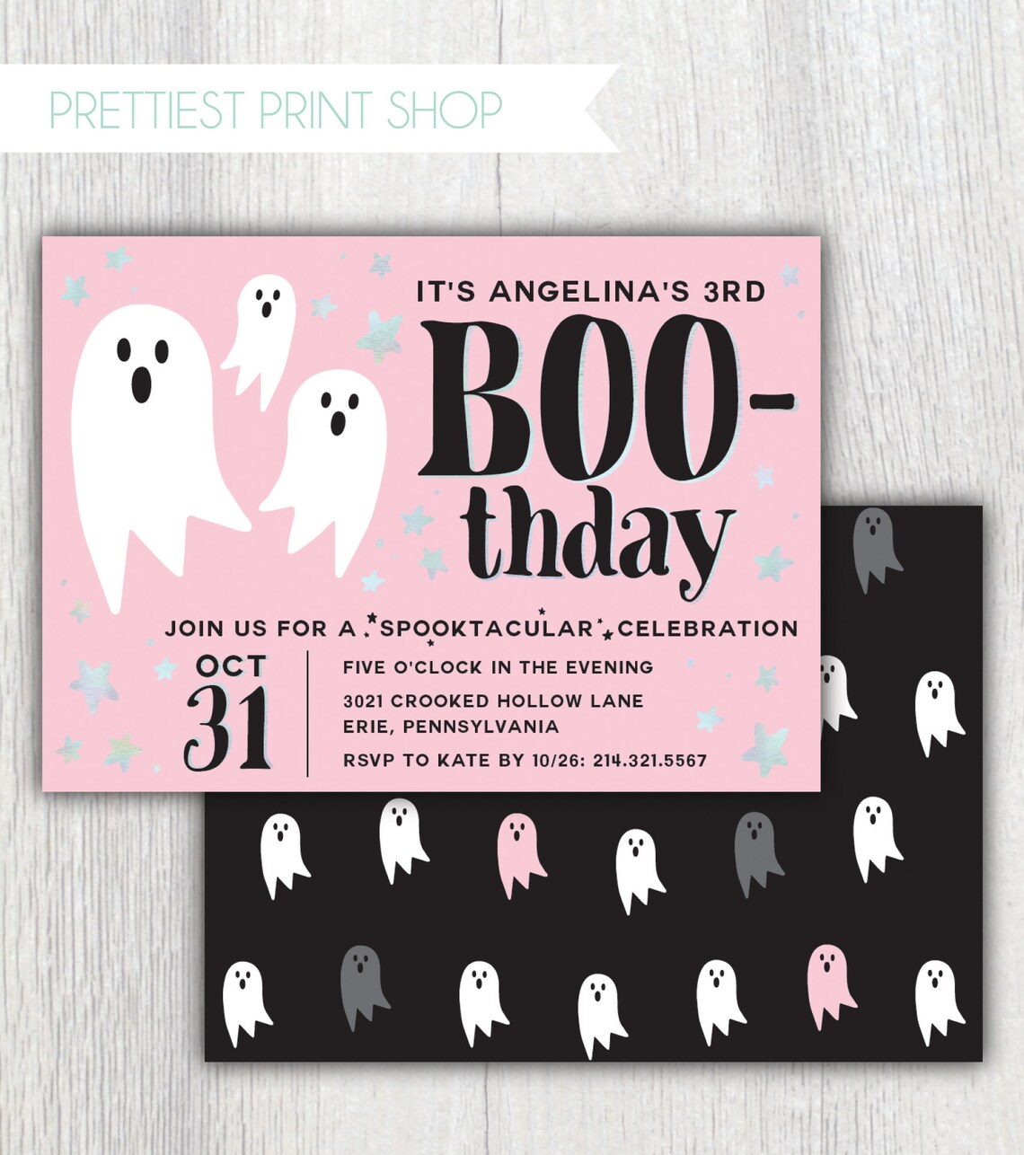 Pink Halloween Birthday Invitation Our Little BOO is Turning - Etsy