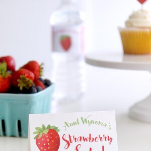 Printable Strawberry Party Food Labels Food Tents Buffet Cards Berry ...