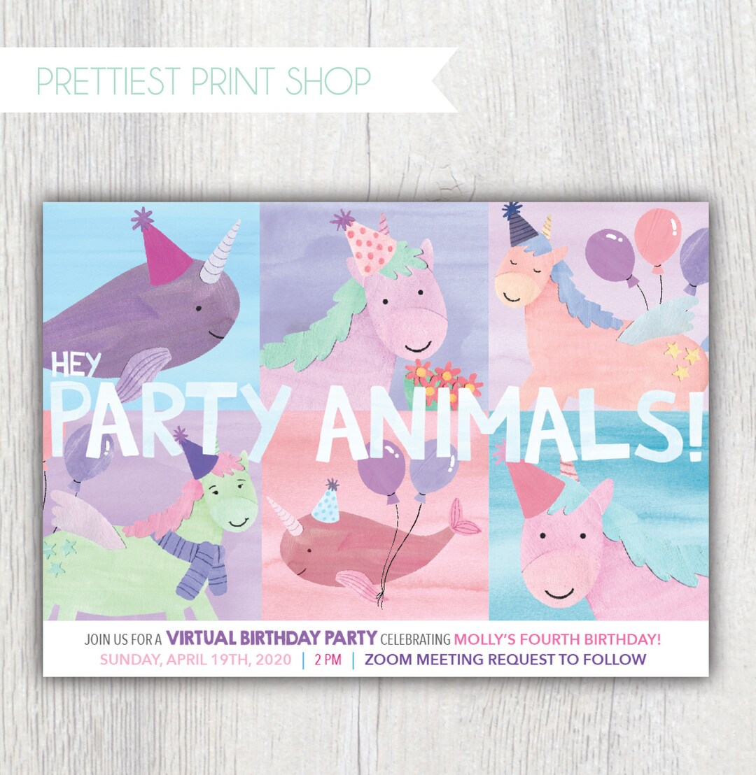 Virtual Birthday Invitation Social Distancing Party Party - Etsy