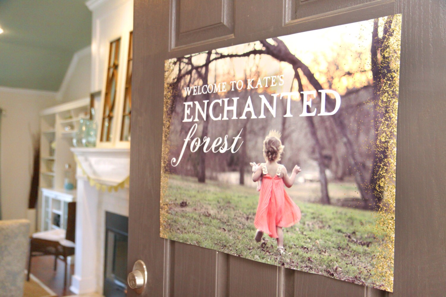 Printable Pink and Gold Glitter Welcome Sign With Photo - Etsy