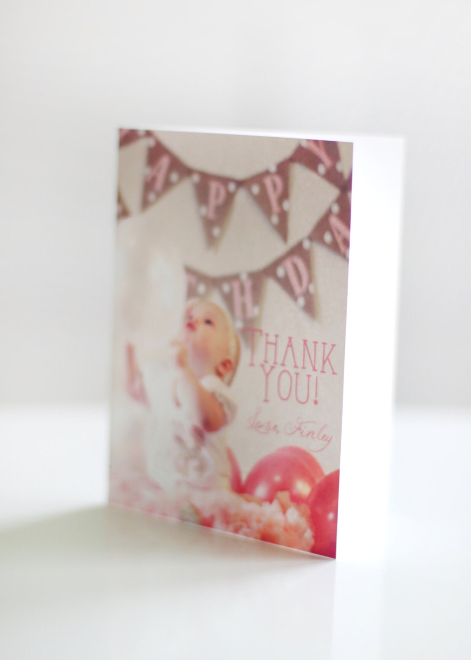 Printable Pink and Gold Carousel Thank You Card With Photo - Etsy