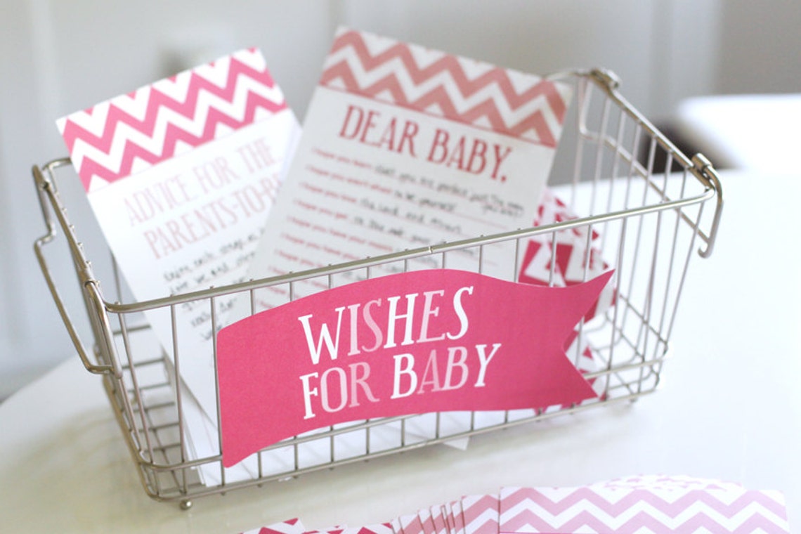 Printable Baby Shower Sheets Chevron Wishes for Baby - Etsy