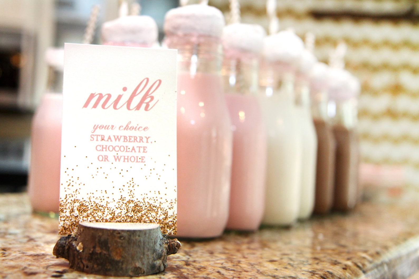 Printable Pink and Gold Glitter Party Labels Food Labels - Etsy