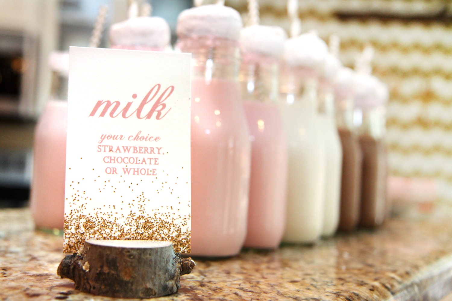 Printable Pink and Gold Glitter Party Labels Food Labels - Etsy