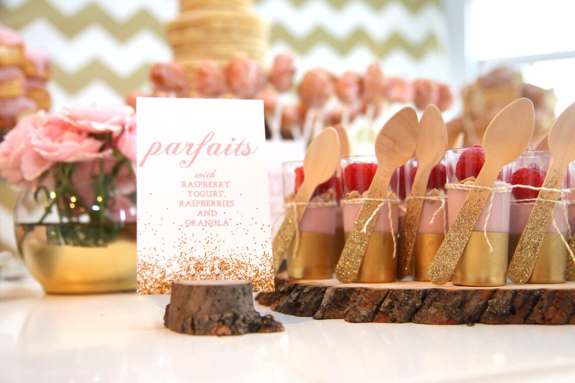 Printable Pink and Gold Glitter Party Labels Food Labels - Etsy