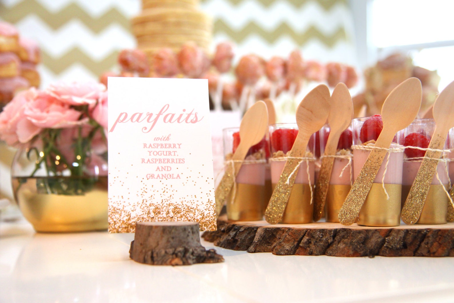 Printable Pink and Gold Glitter Party Labels Food Labels - Etsy