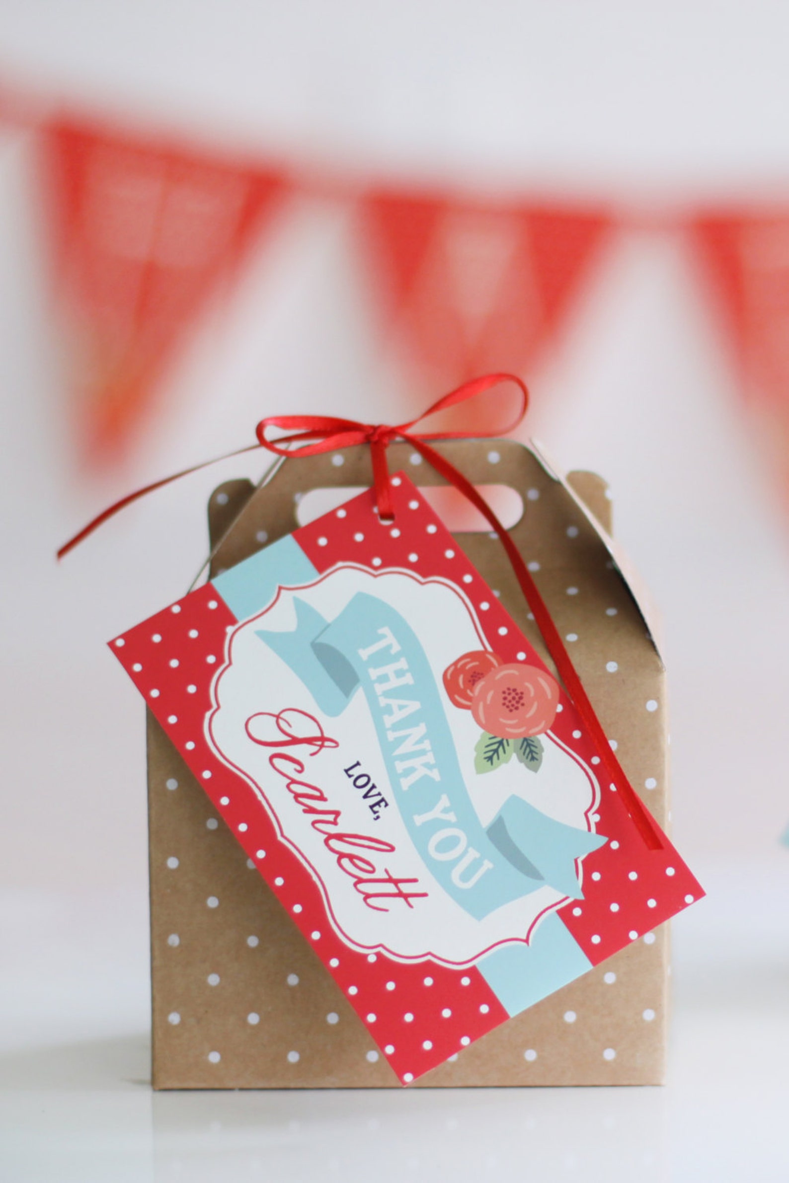Picnic Party Thank You Tags Party Favor Labels Floral - Etsy