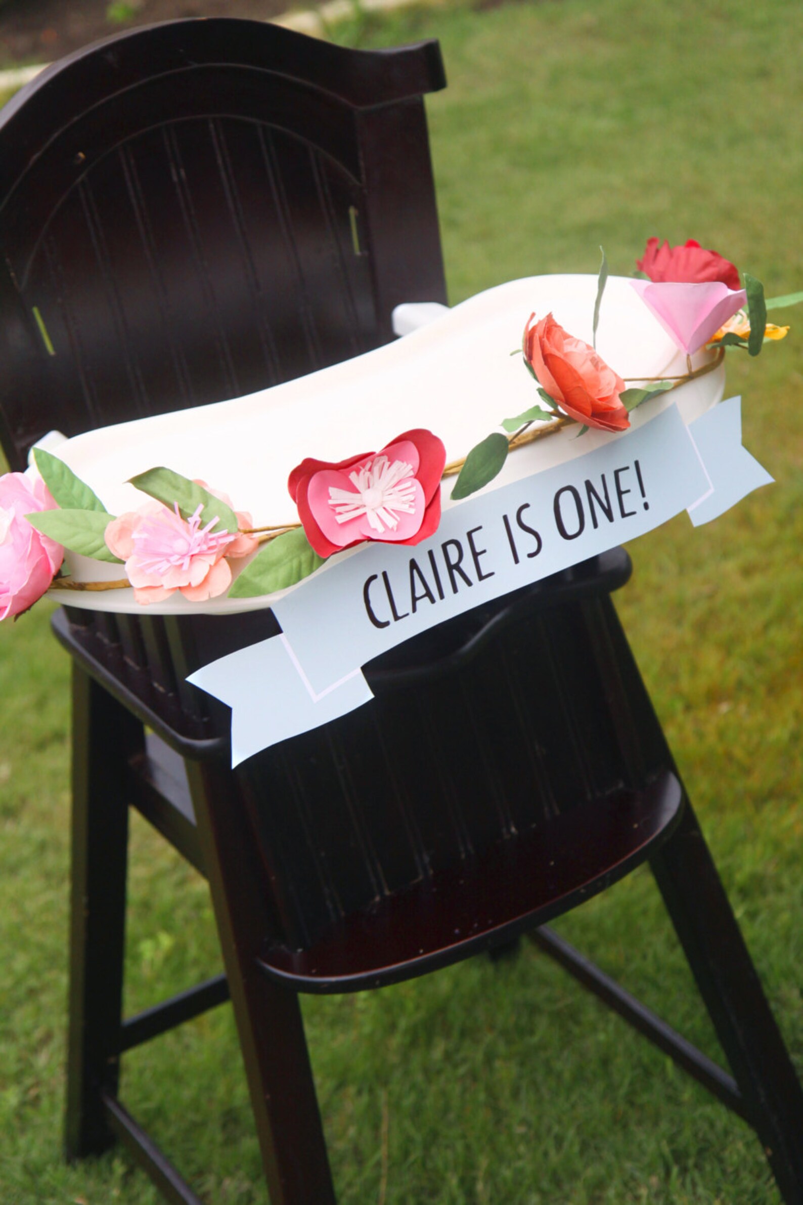 Printable High Chair Banner First Birthday Banner Garden - Etsy