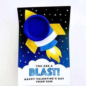 EDITABLE TEMPLATE Rocketship Classroom Valentine Tags Play Dough Labels ...