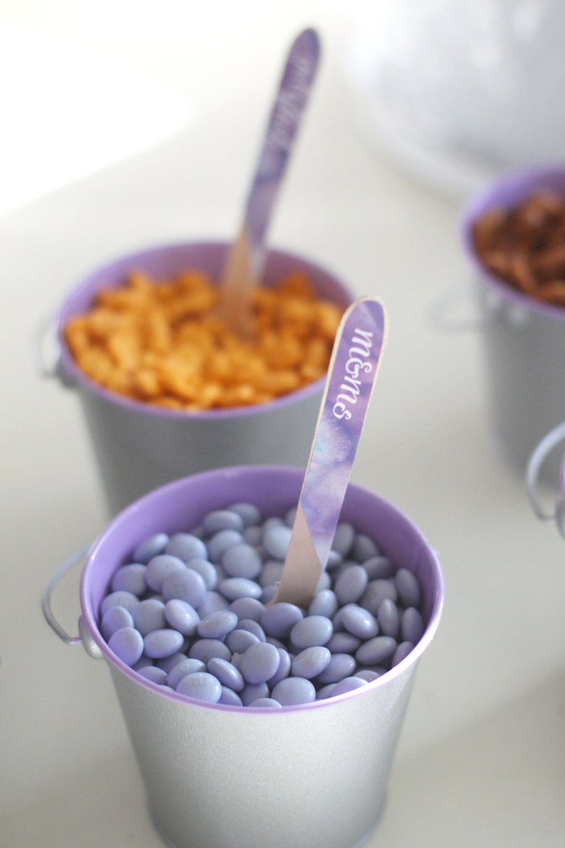 Printable Utensil Food Labels Purple Watercolor Pajamas - Etsy