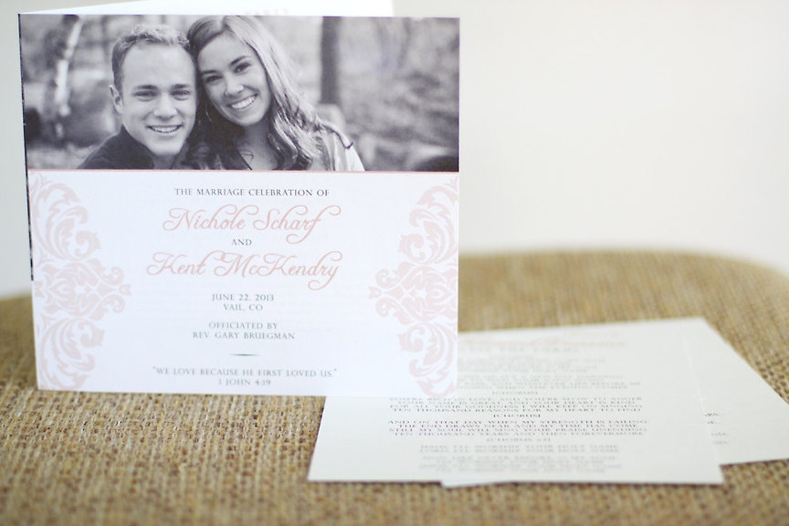 Printable Wedding Program Square Fleur De Lis Elegant - Etsy Canada