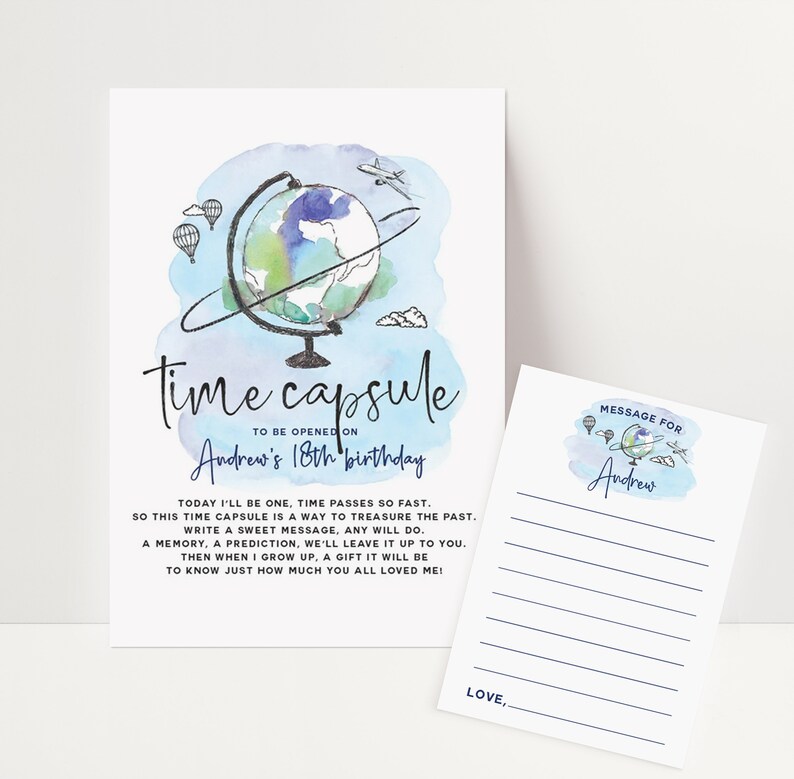 Printable Time Capsule Party Sign and Notecards What a - Etsy