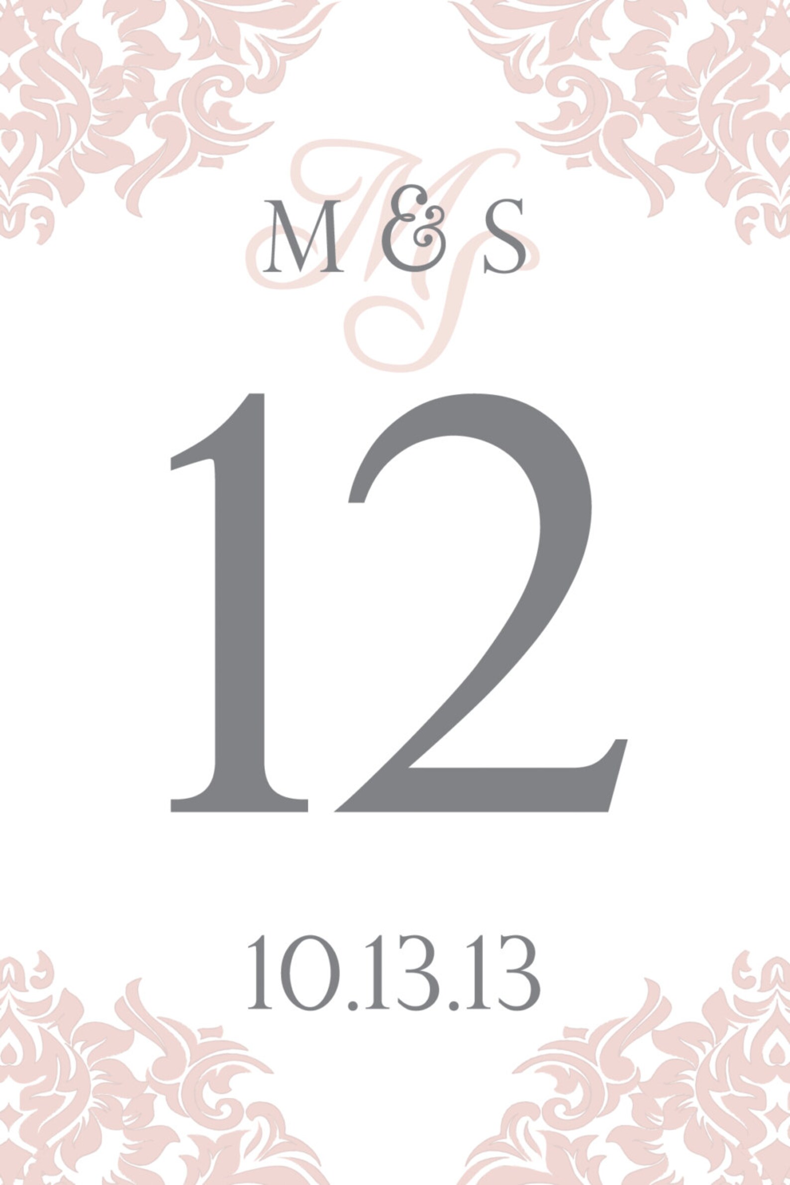 Printable Wedding Table Number Cards Fleur De Lis Elegant | Etsy