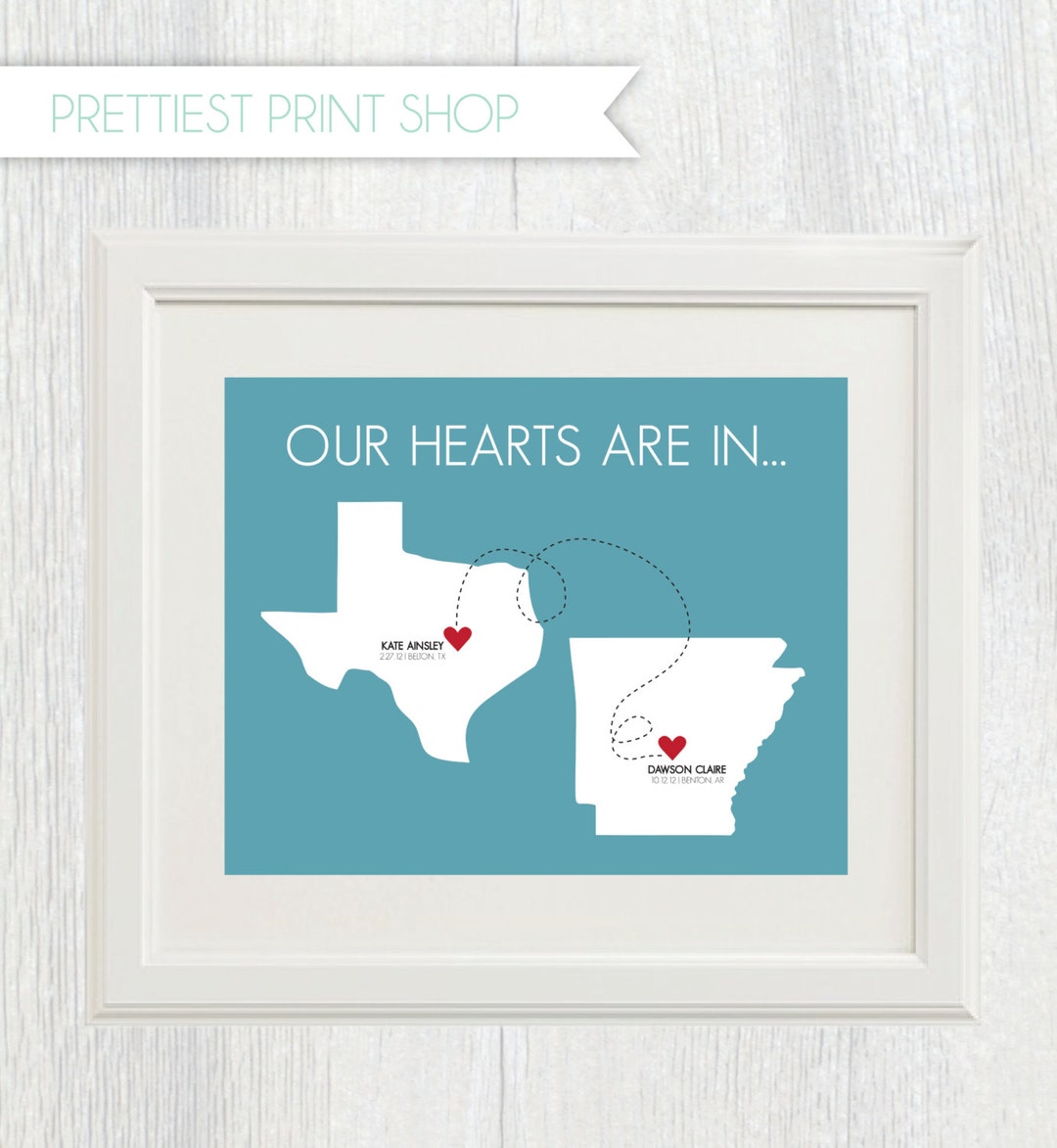 Printable Long-distance Grandparents/parents Wall Art Our Hearts Are in ...