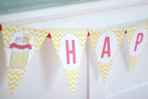 Printable pennant banner - Sunshine and Lemonade party - You are my ...