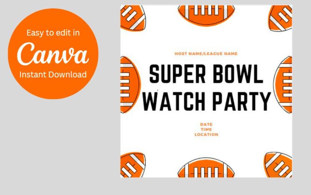 Super Bowl Football Game Day Watch Party Invitation - Etsy