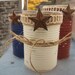 3 Rustic Americana Farmhouse Painted Tin Can Caddy Set Rusty Star ...