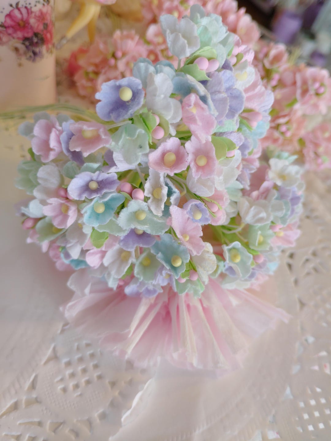3 Forget-me-not Flower Sprays | PASTEL COLOR MIX | Vintage Style ...