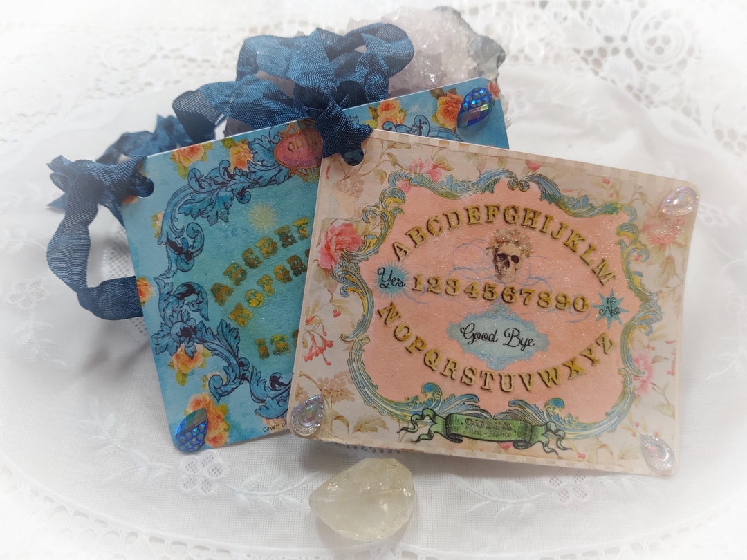 4 French Ouija Spirit Talking Board Journal Tags & Ribbons -gothic ...