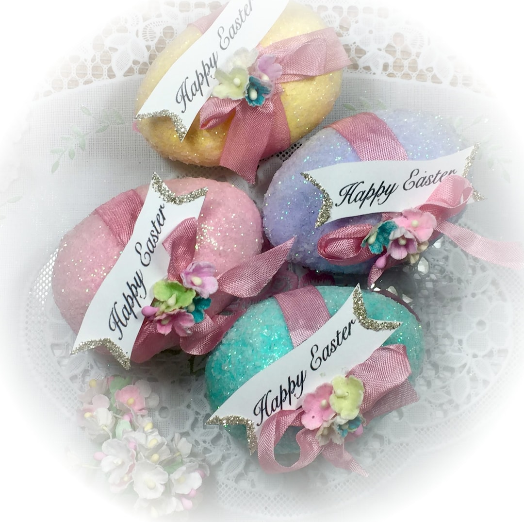 Shabby Chic Pastel Easter Eggs - Vintage Style- Sugar Glitter Vintage ...