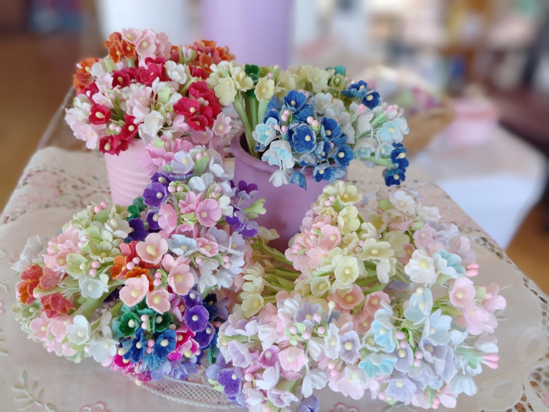 1 Forget-me-not Flower Spray | MIXED Colors | Vintage Style Millinery ...