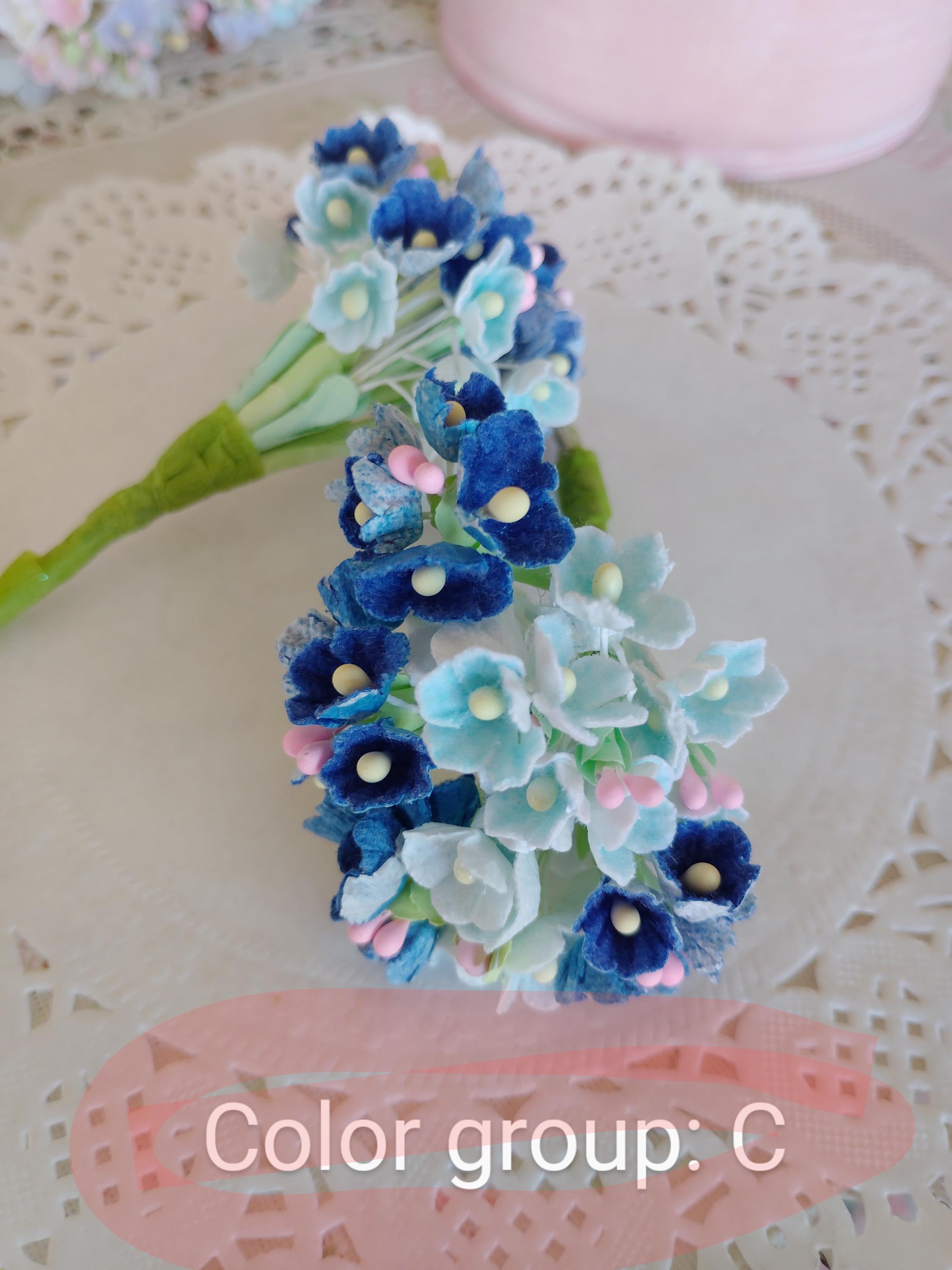 1 Forget-me-not Flower Spray | MIXED Colors | Vintage Style Millinery ...