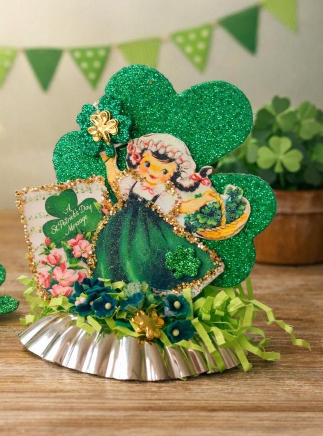 St Patrick's Day Vintage Style Tart Tin Ornament Table Decor | Saint ...