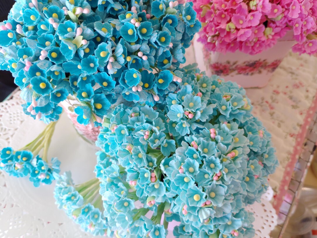 1 Forget-me-not Flower Spray | AQUA BLUE | Vintage Style Millinery ...