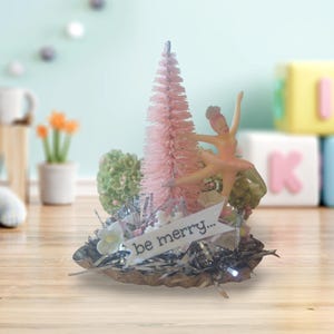 Ballerina Pink Christmas Tree Mini Tart Tin Decoration - Vintage ...