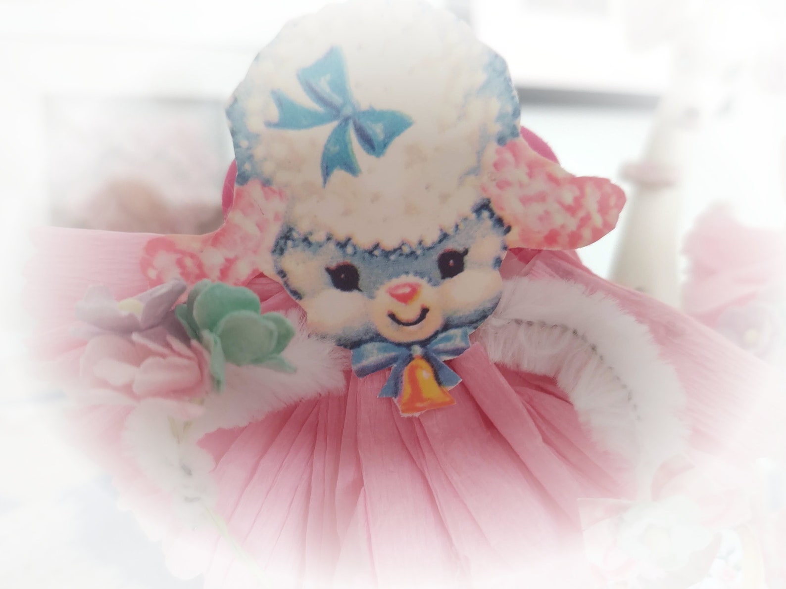 Lamb Easter Spring Decor Vintage Style Bump Chenille Pipe Cleaner ...