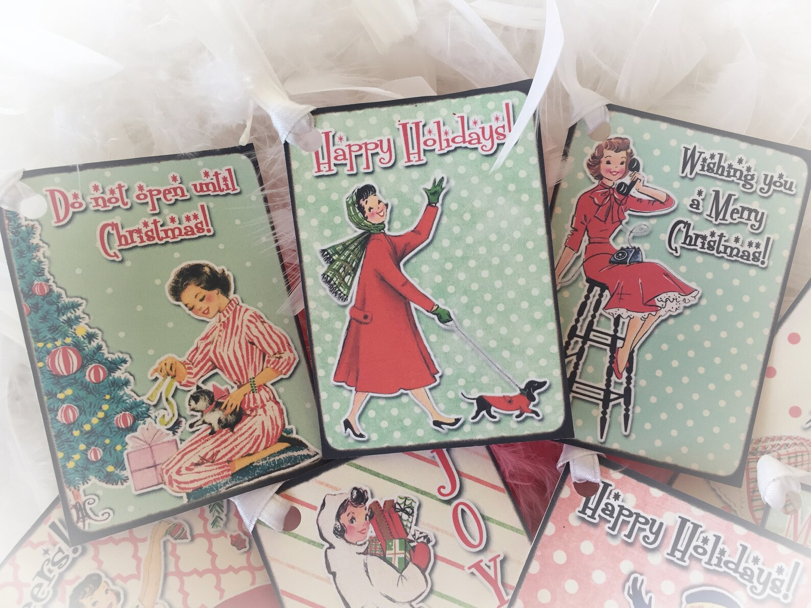 Set of 9 RETRO WOMEN LADIES Housewives and Ribbon Set - Retro Whimsical ...