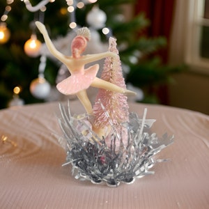 Ballerina Pink Christmas Tree Mini Tart Tin Decoration - Vintage ...