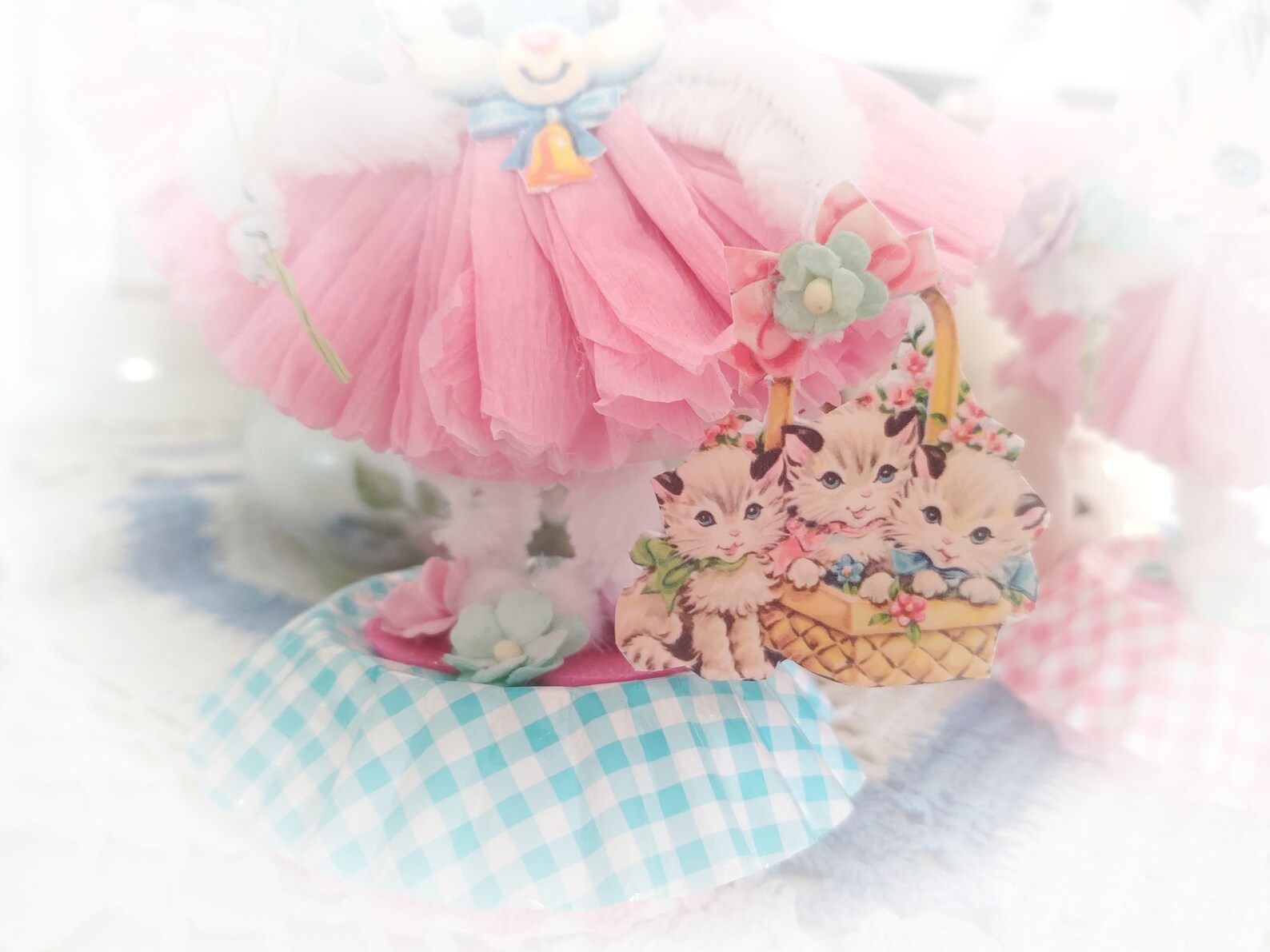 Lamb Easter Spring Decor Vintage Style Bump Chenille Pipe Cleaner ...