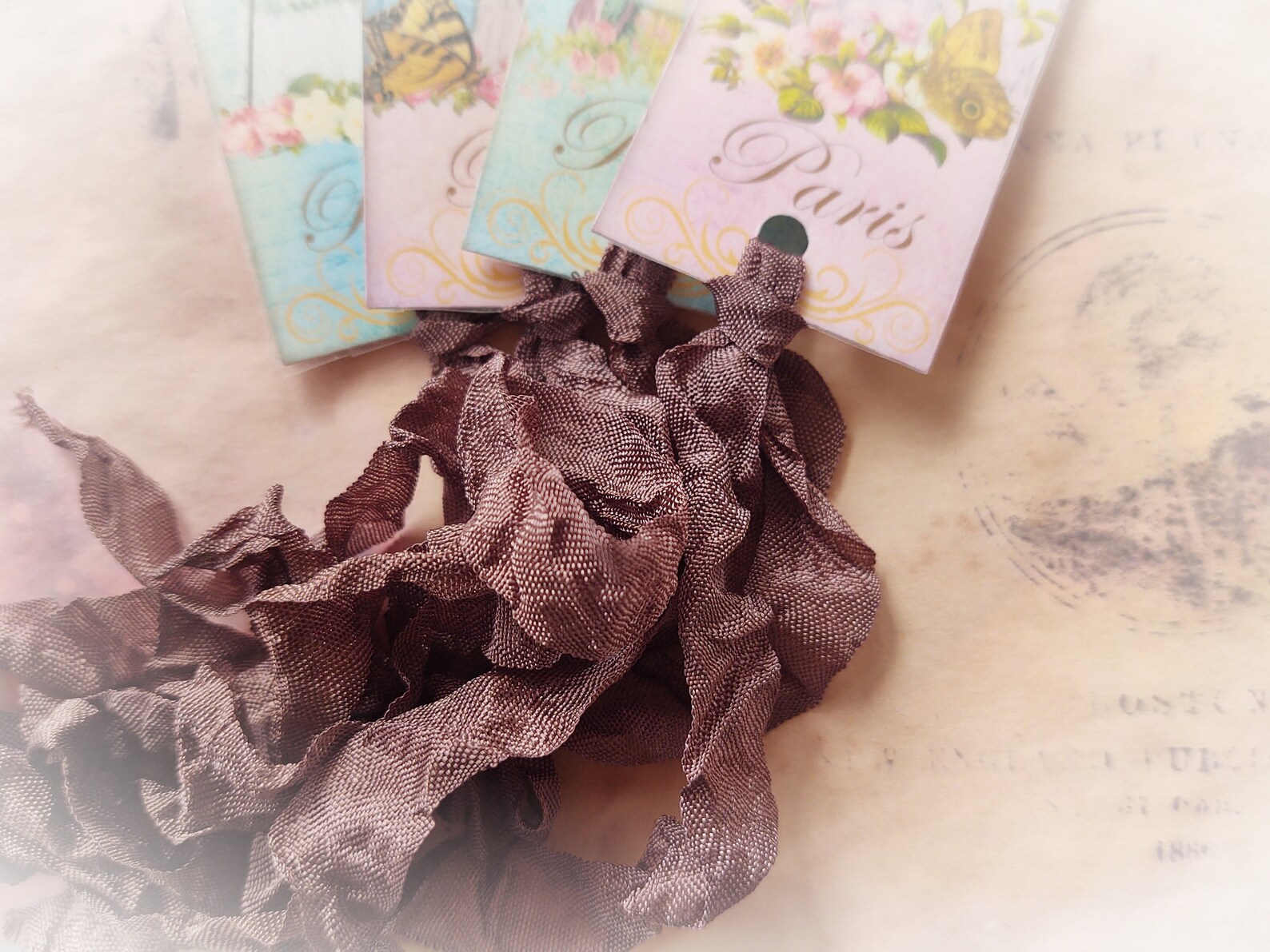 4 MARIE ANTOINETTE Ribbon Bookmarks or Gift Tags Shabby Chic | Etsy