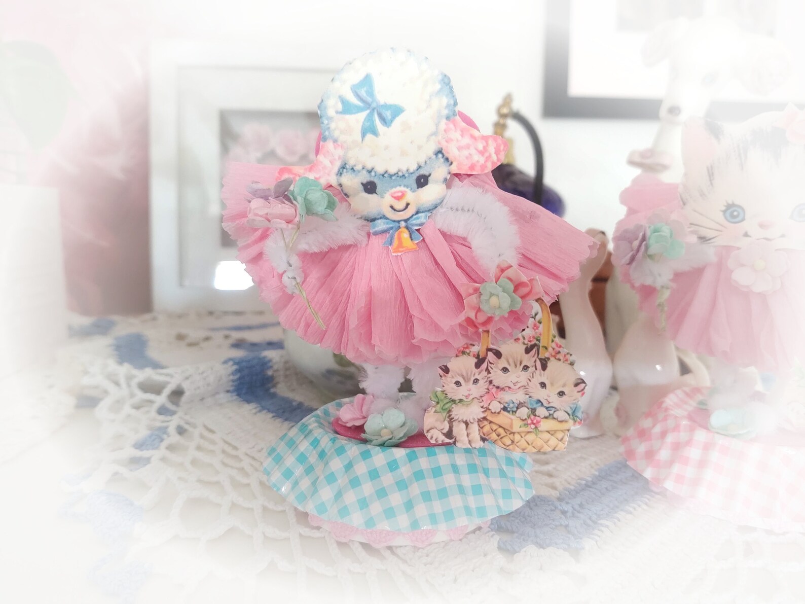 Lamb Easter Spring Decor Vintage Style Bump Chenille Pipe Cleaner ...